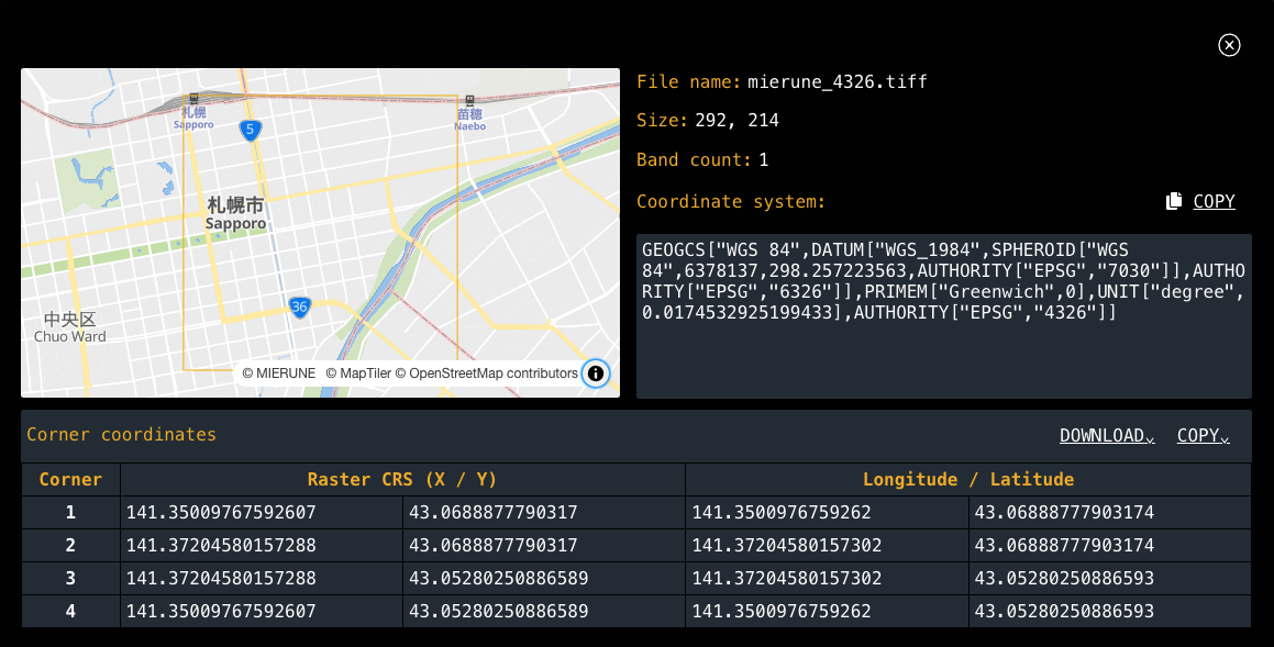 Webブラウザ上でGDALを利用できるLoamをためしてみた #JavaScript - Qiita